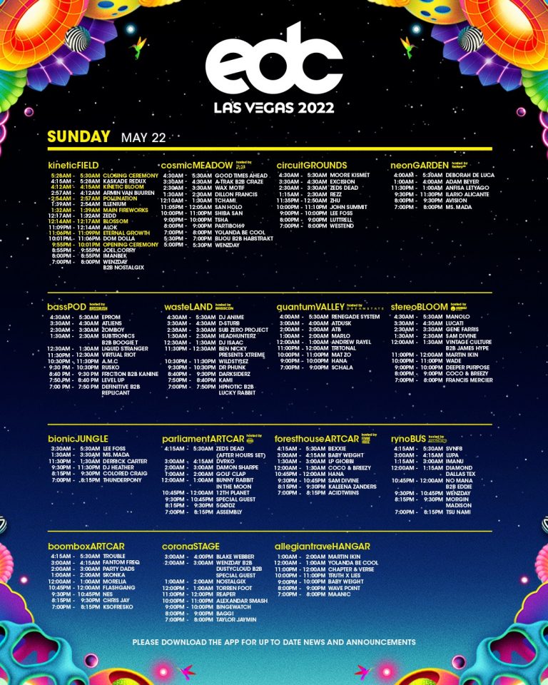 Check out the 2022 EDC Set Times! – EDM Life